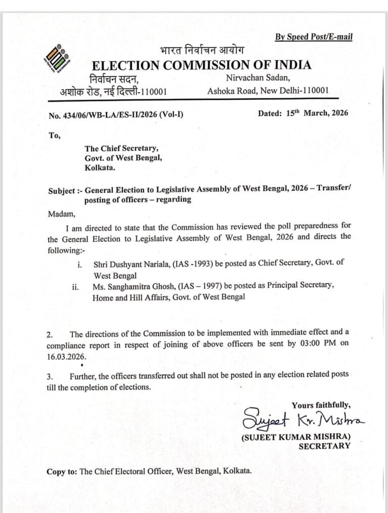 ECI Removes Bengal Chief Secretary, Home Secretary Hours After Poll ...